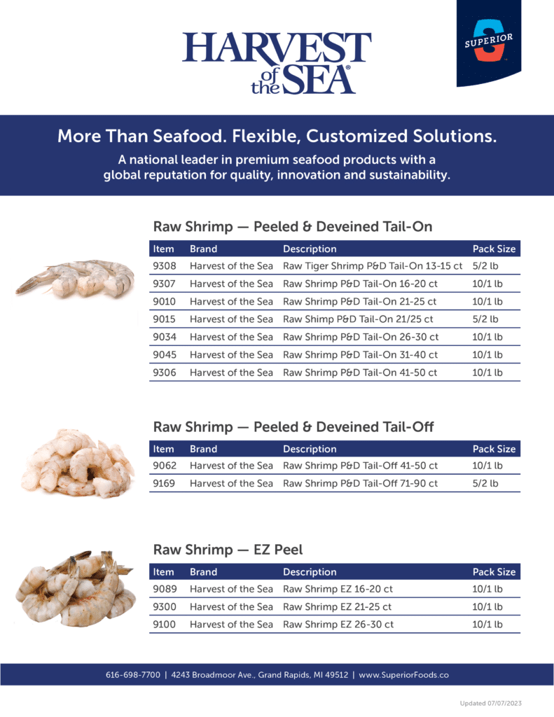 Harvest of the Sea Shrimp - Superior Foods Co.
