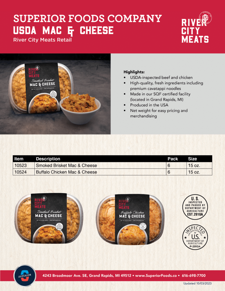 USDA Mac and Cheese - Superior Foods Co.